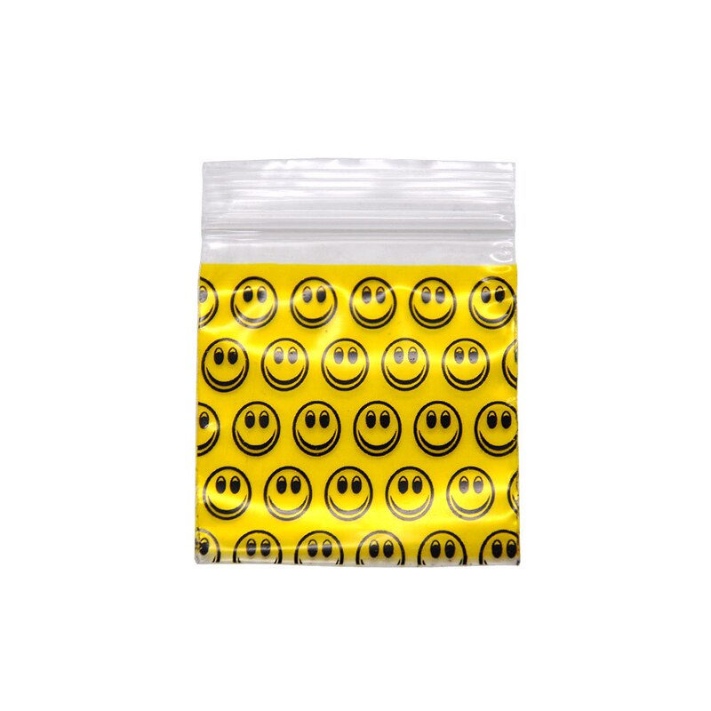 100 stk/lot plastemballasjeposer gul smile ziplock... – Grandado
