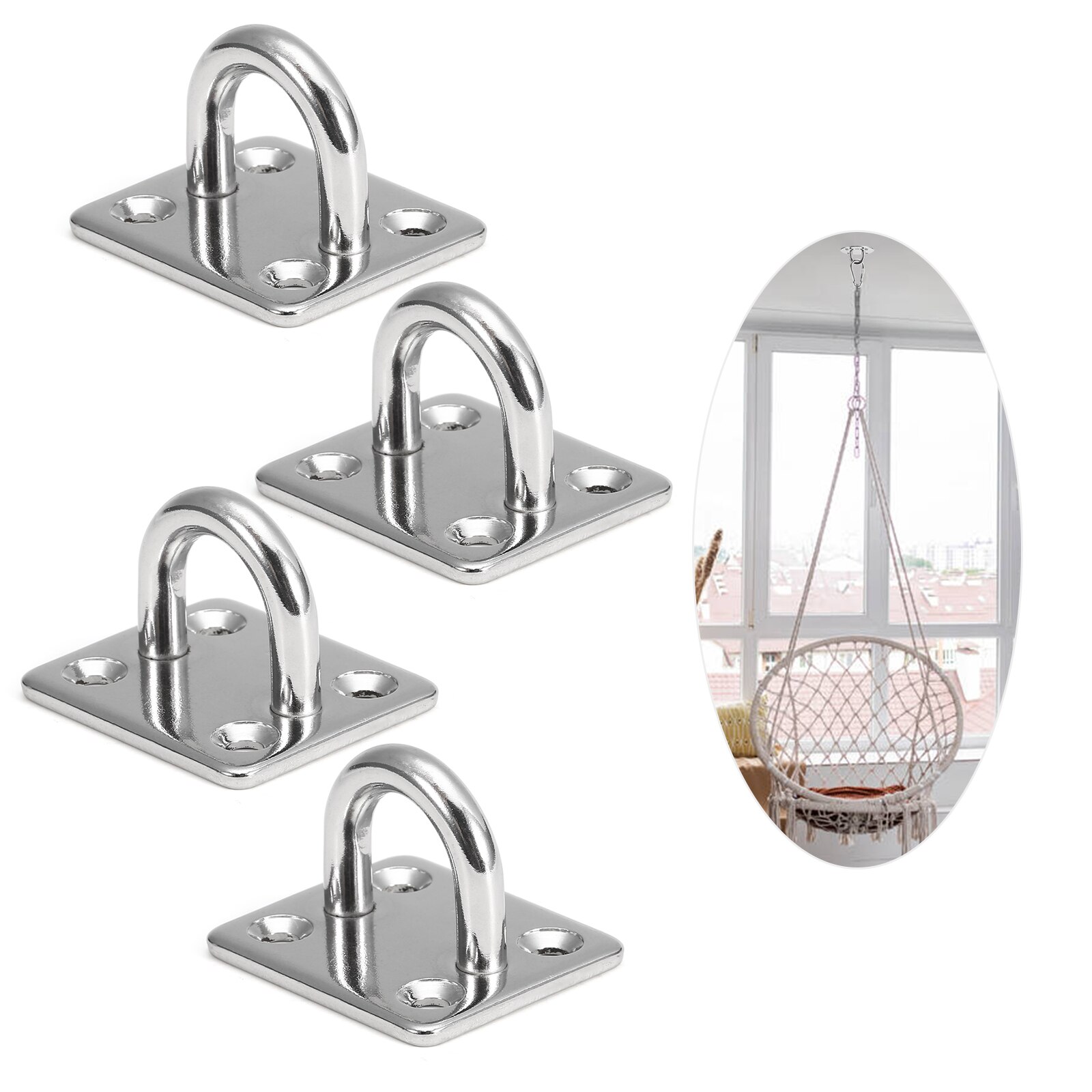 4pcs Heavy Duty 304 Stainless Steel Square Pad Eye... – Vicedeal