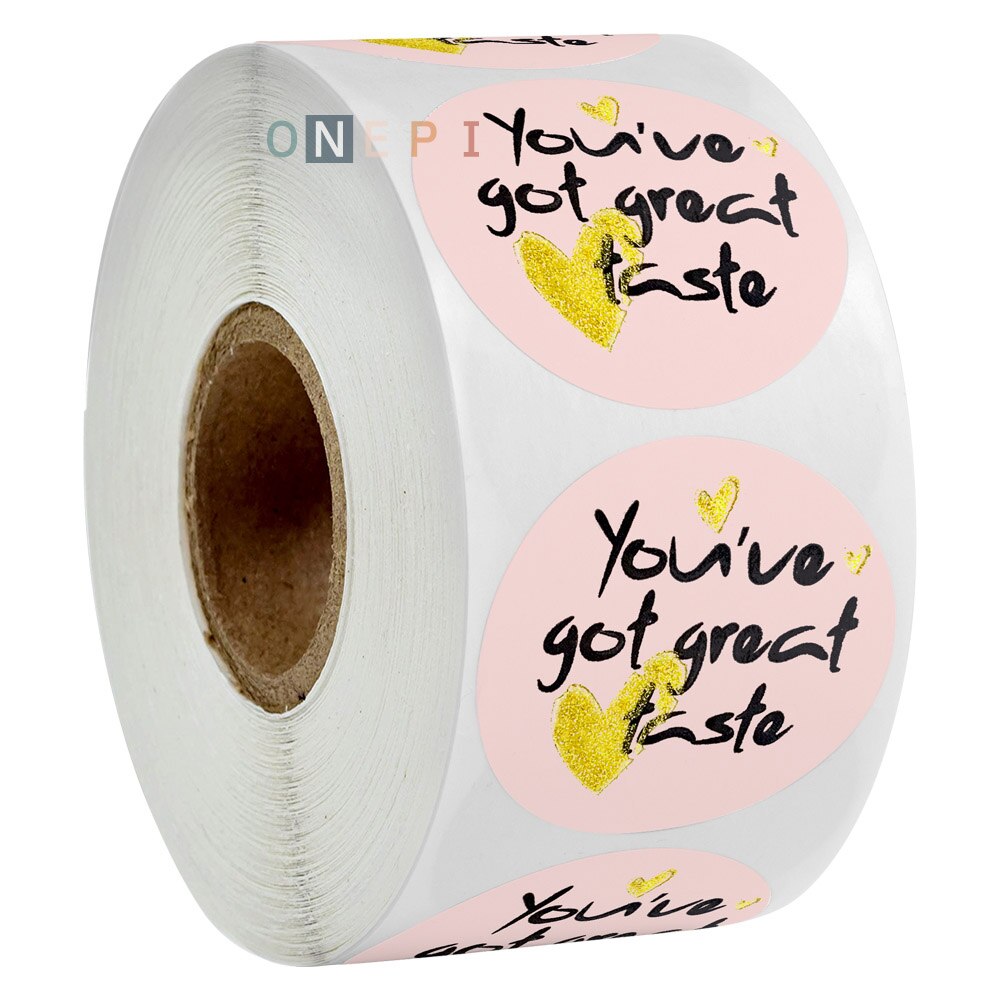 500 Pcs/Roll Pink Stickers You'Ve Got Great Taste ... – Grandado