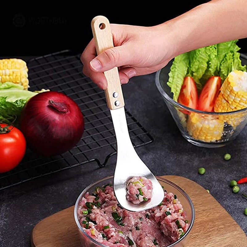 Stainless steel non-stick squeeze meatball spoon m... – Grandado