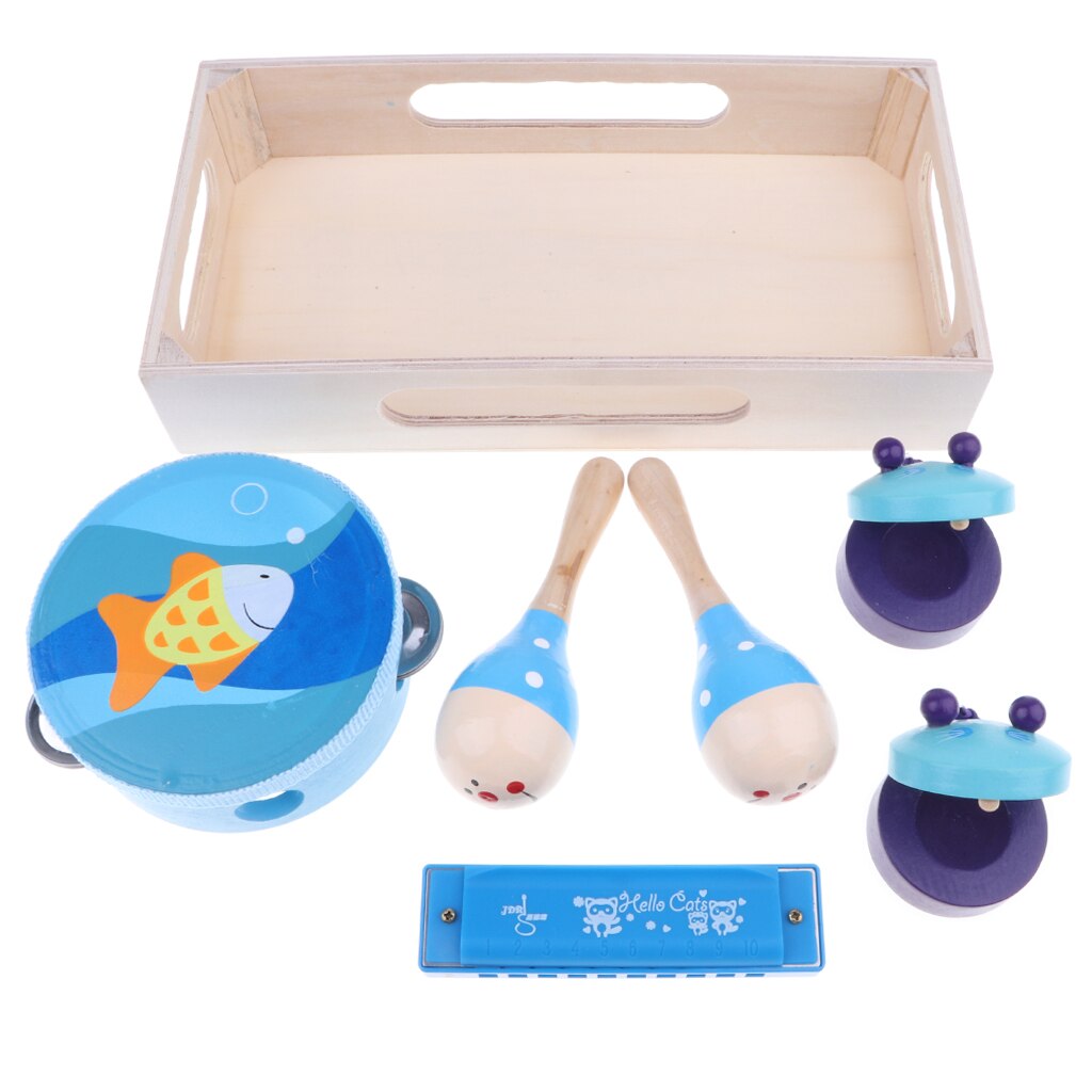 Pack of 4 Wooden Music Instrument Toy Kit for Kids... – Grandado