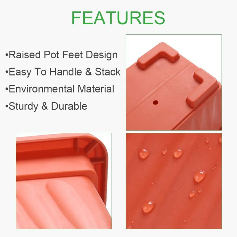 3 Packs 17 Inches Terracotta Color Flower Window B... – Grandado