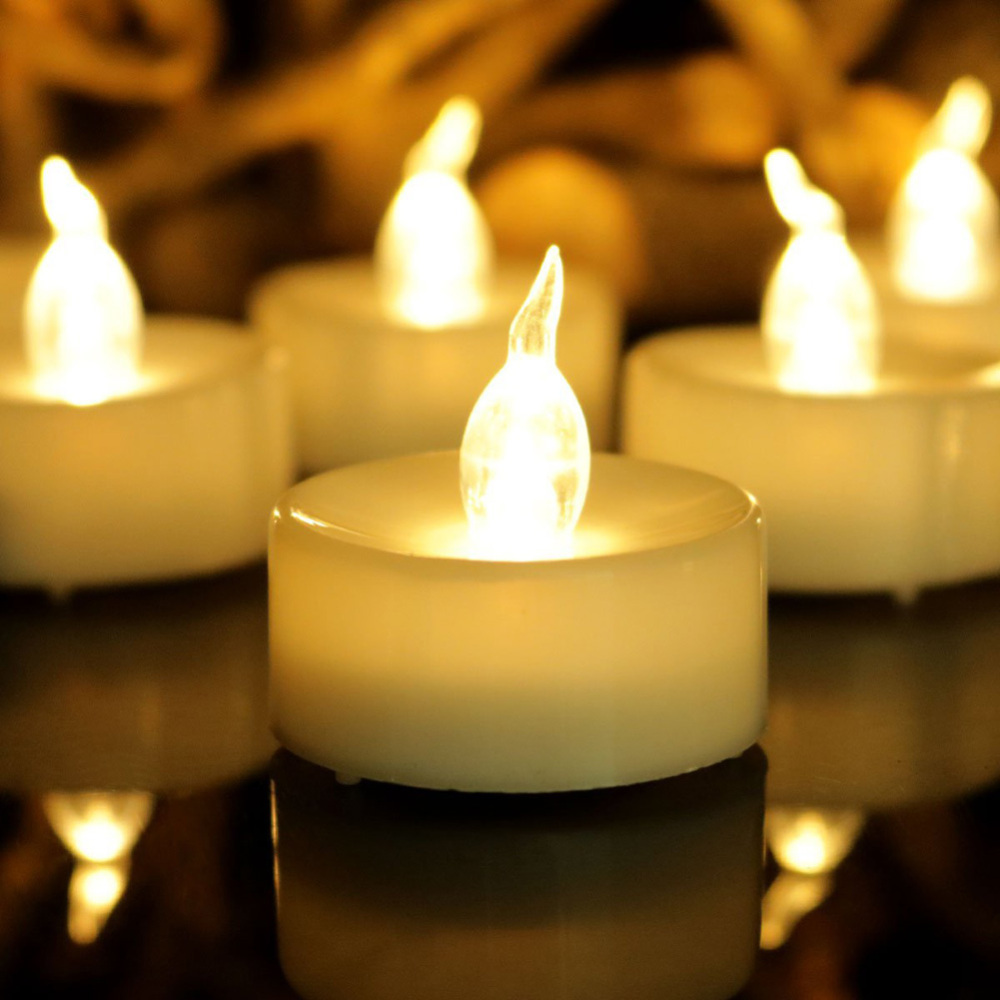 Pack Van 12 Timer Warm Wit Vlamloze LED Kaars Licht Geel Batterij Led Kaarsen 6 Uur Op Voor 