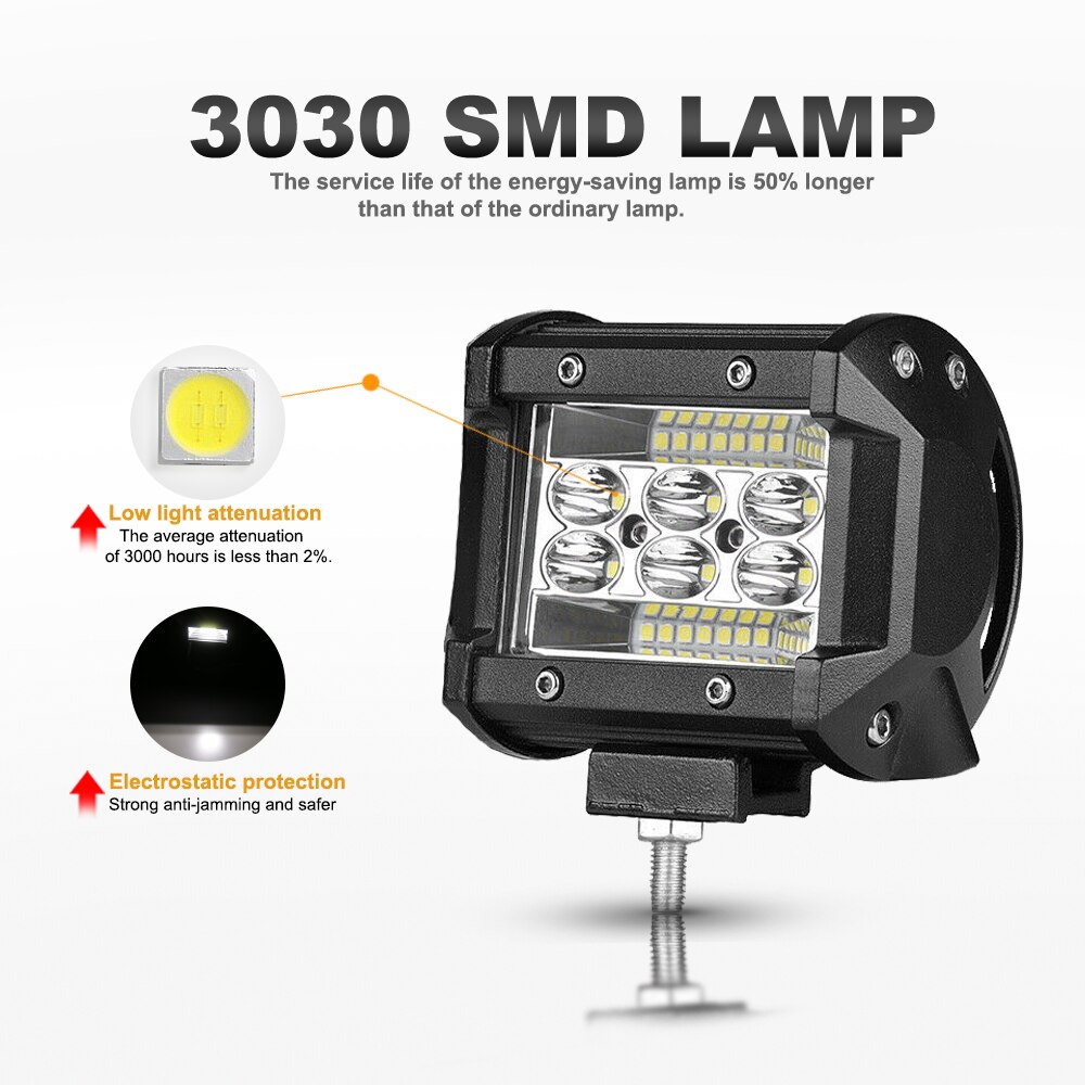 Anmingpu 4 "7" 60W 120W Led Licht Bar Voor Auto Je... – Grandado