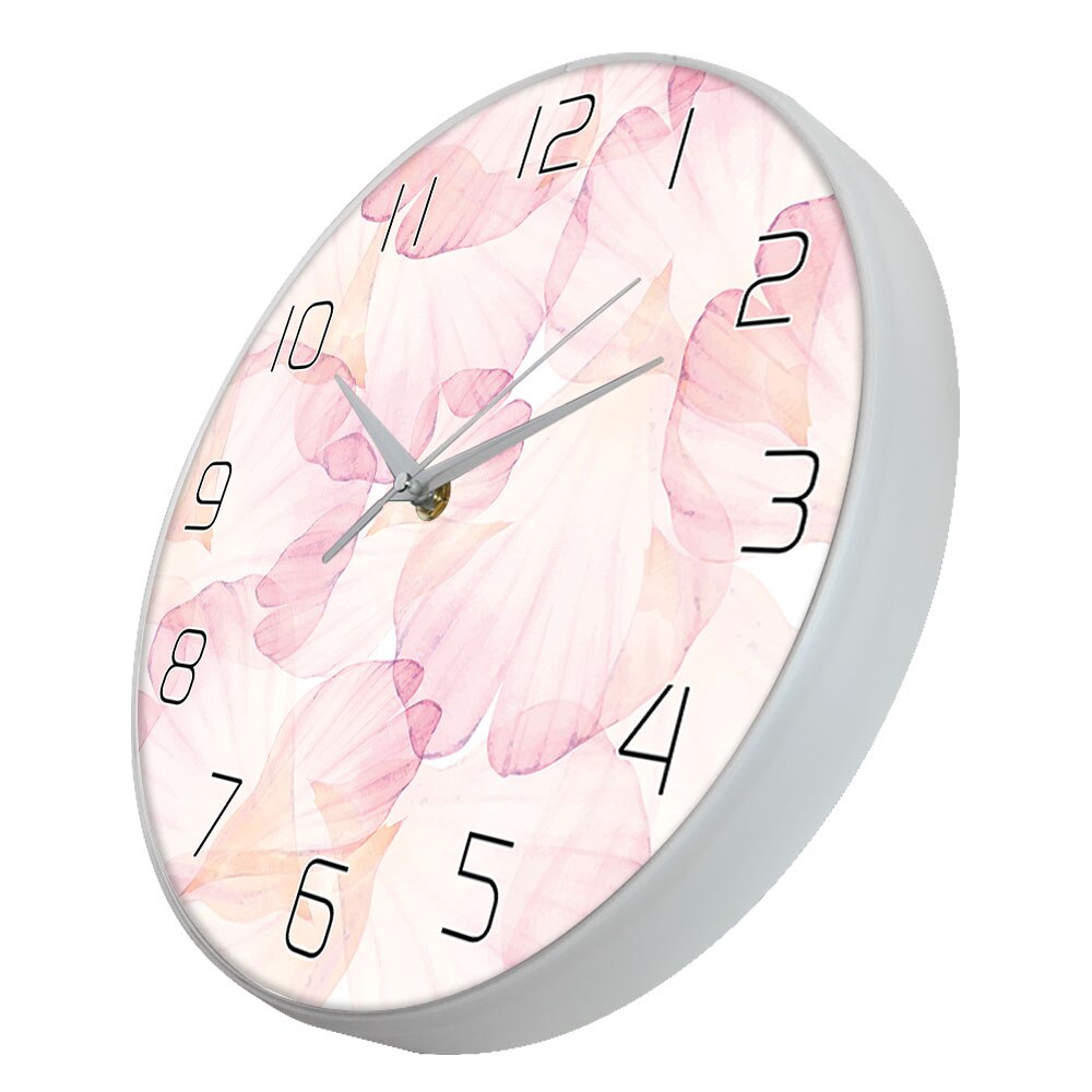 Pink Flower Petal Modern Wall Clock Girl Nursery B... – Grandado