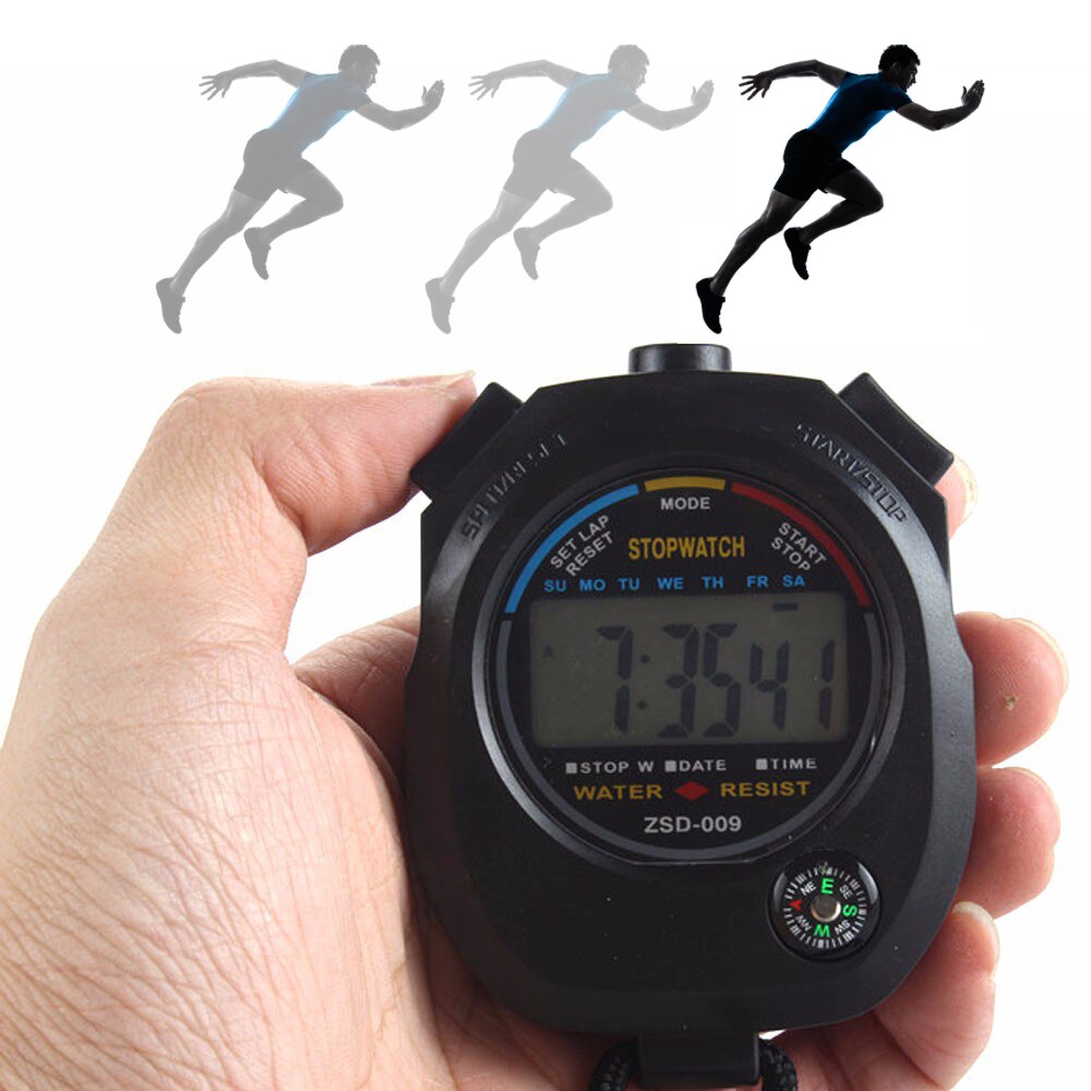 Waterproof Digital LCD Stopwatch Chronograph Timer... – Vicedeal