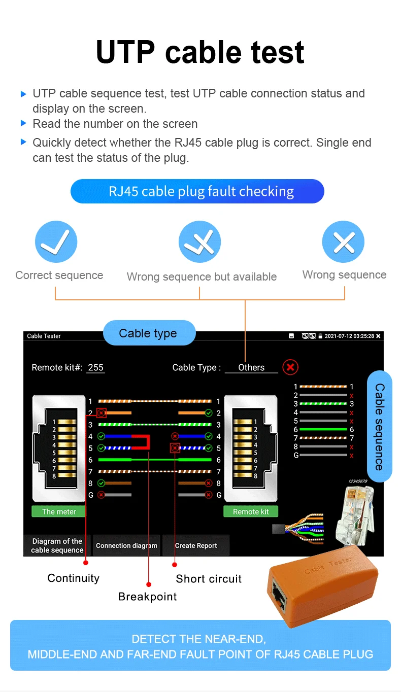 Network Cable Test Box Original UTP Cable Test Box... – Vicedeal
