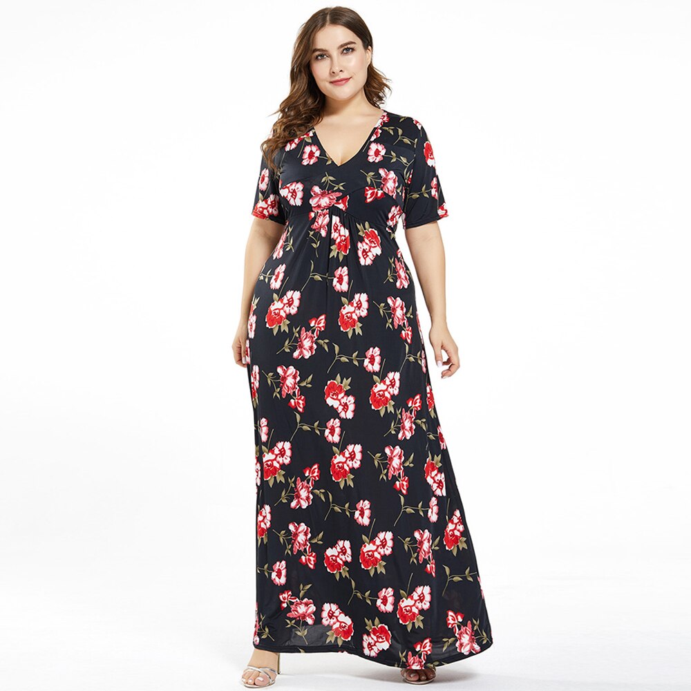 7XL Plus Size Casual Jurk Vrouwen Zomer V-hals Kor... – Vicedeal