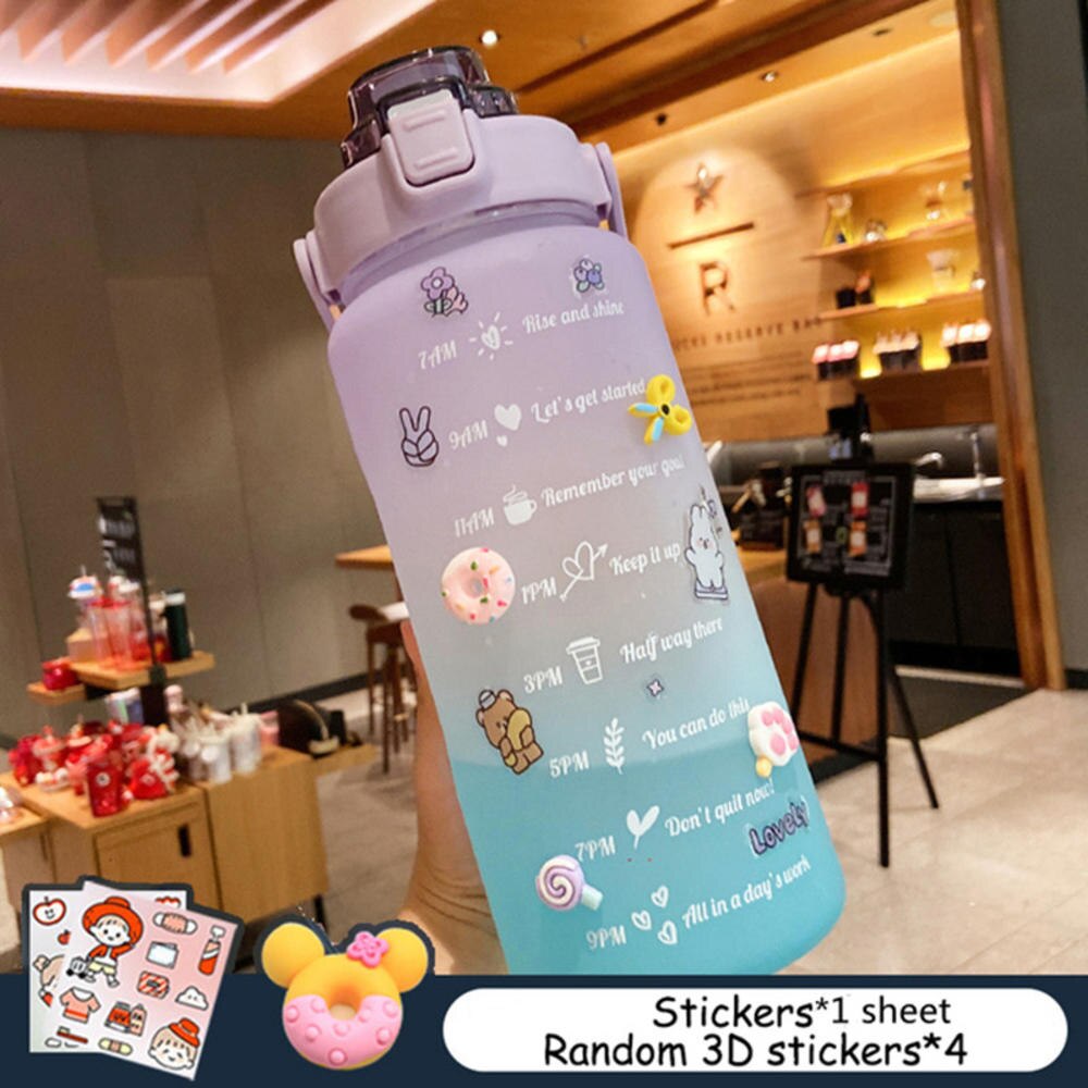 2L Water Bottle With Bounce Lid Timeline Reminder ... – Grandado