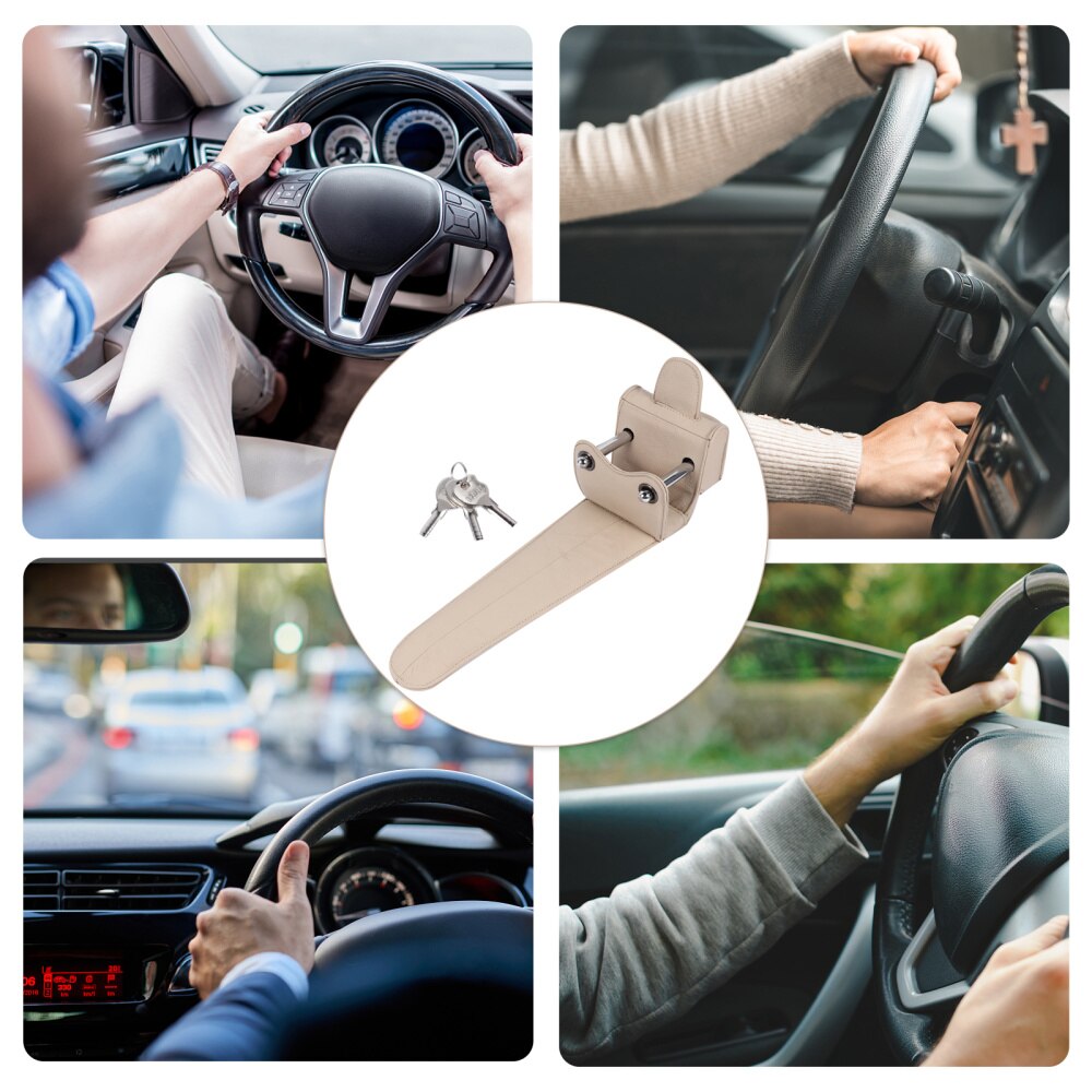 1pc Steering Wheel Lock Leather Steering Wheel Loc... – Grandado