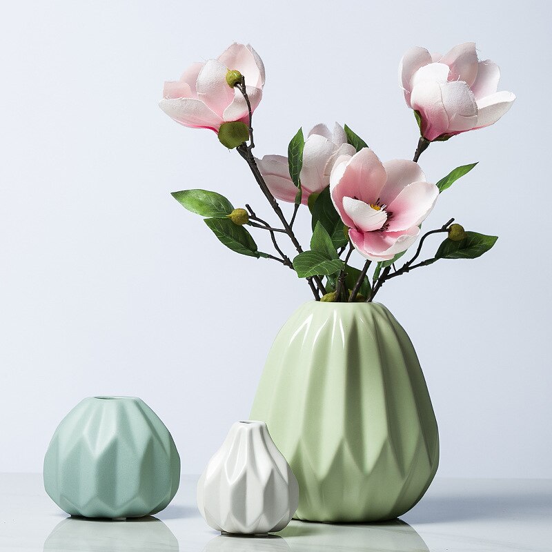 Modern ceramic origami vase simple home dining roo... – Grandado