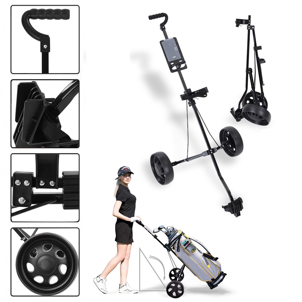 Golf 2-wheeled golf cart light folding bag trolley... – Grandado