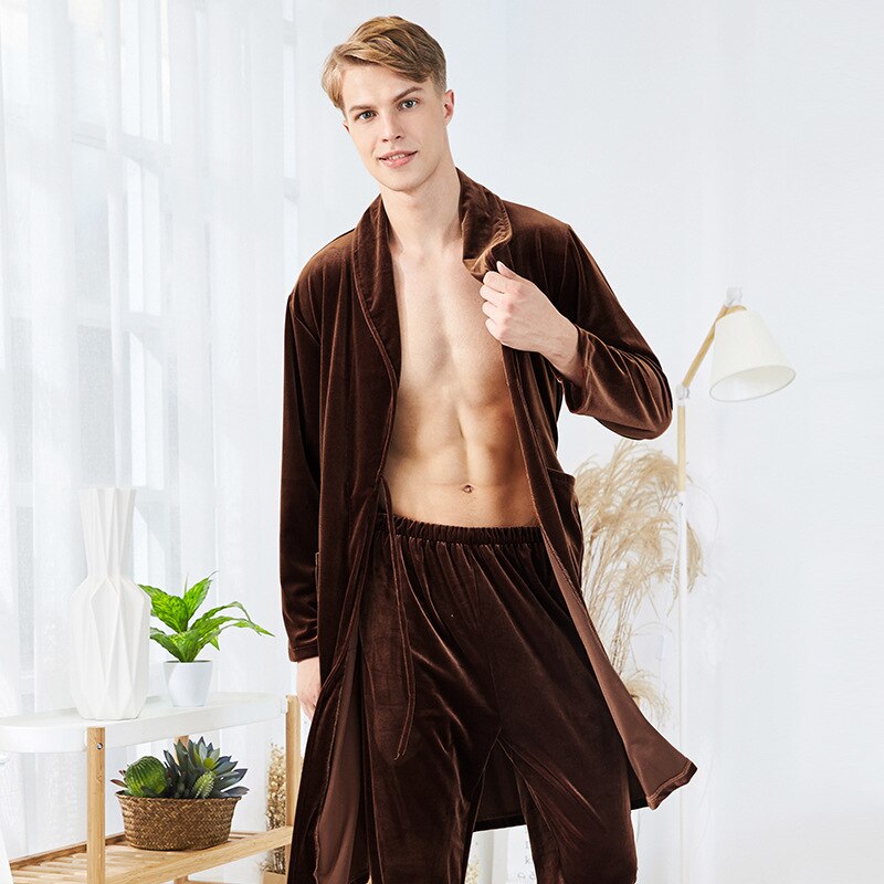 Elegante Zachte Fluwelen Pyjama Herfst En Winter G... – Grandado