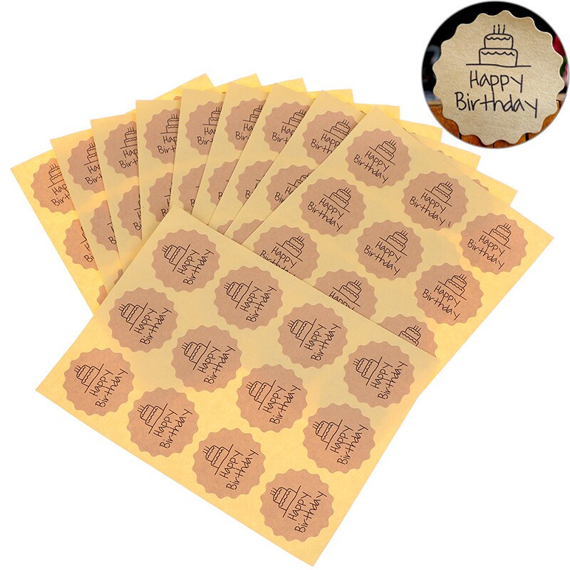 120pcs round label stickers happy birthday happy b... – Grandado