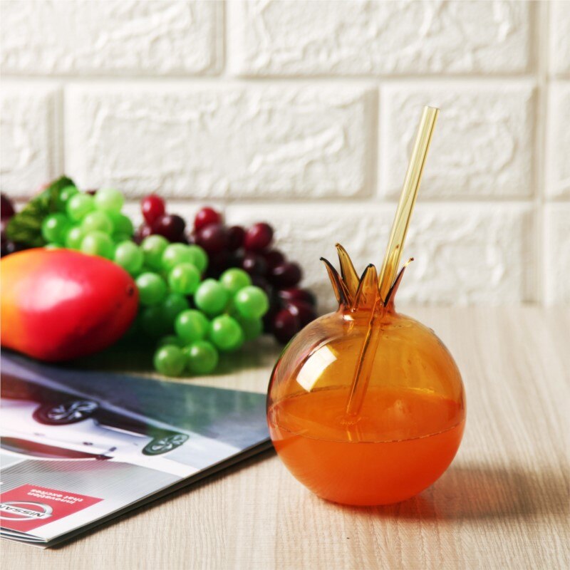 Glas Stro Drank Cup Sap Cup Granaatappel Bloem Sap... – Vicedeal