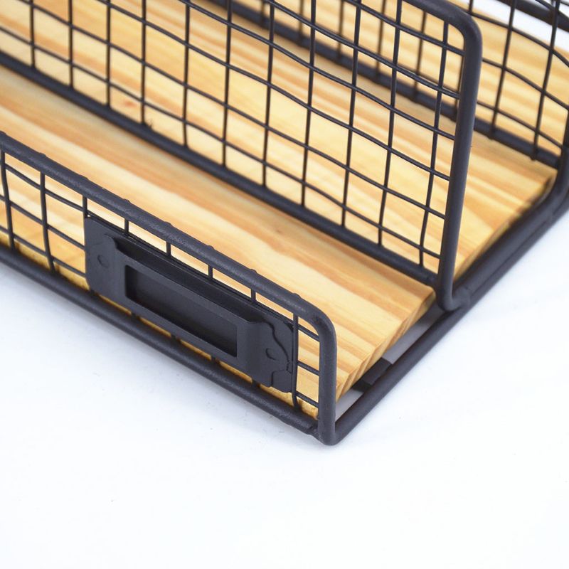 3 Grid Iron Bookshelf Desktop Bill Document Storag... – Grandado