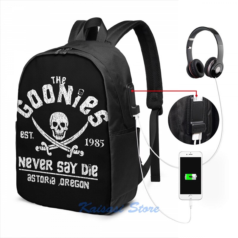 Funny Graphic print Goonies USB Charge Backpack me... – Grandado