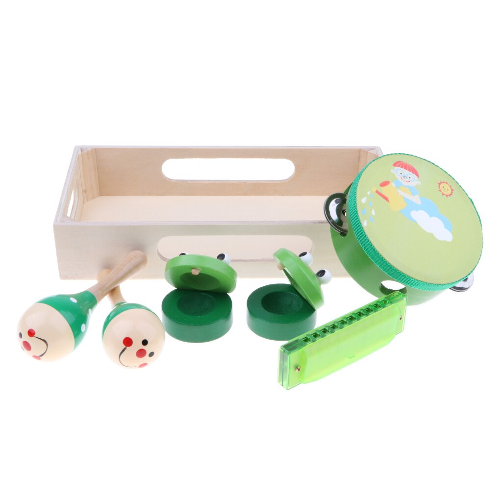 Pack of 4 Wooden Music Instrument Toy Kit for Kids... – Grandado
