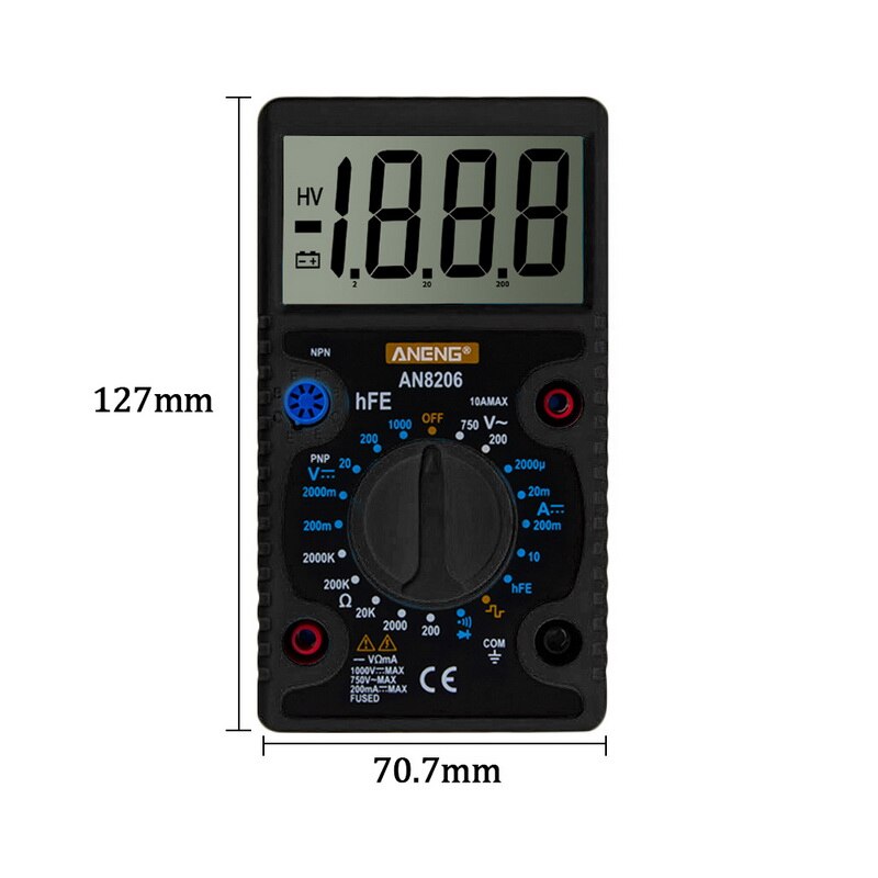 Large Screen Pocket Digital Multimeter Electrician Vicedeal