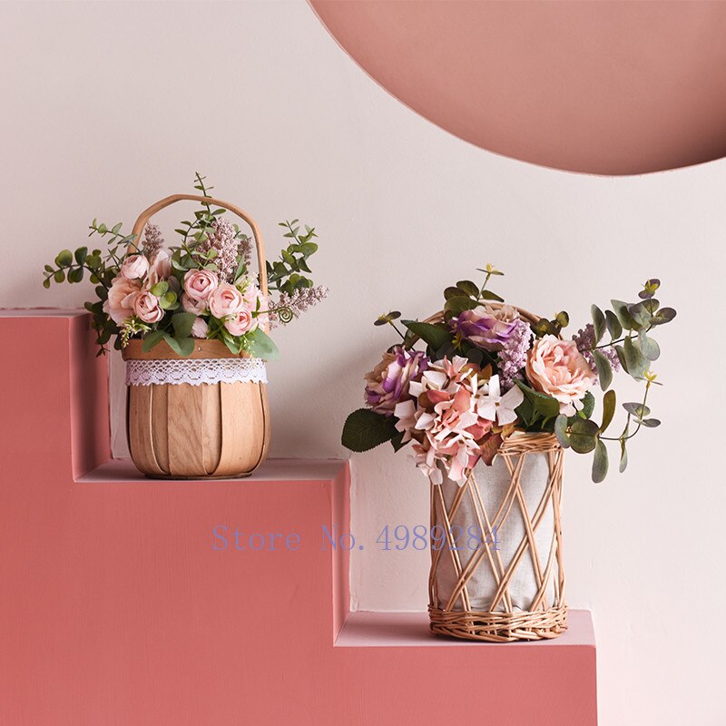 Nordic rural Wicker Flower basket Flower arrangeme... – Vicedeal