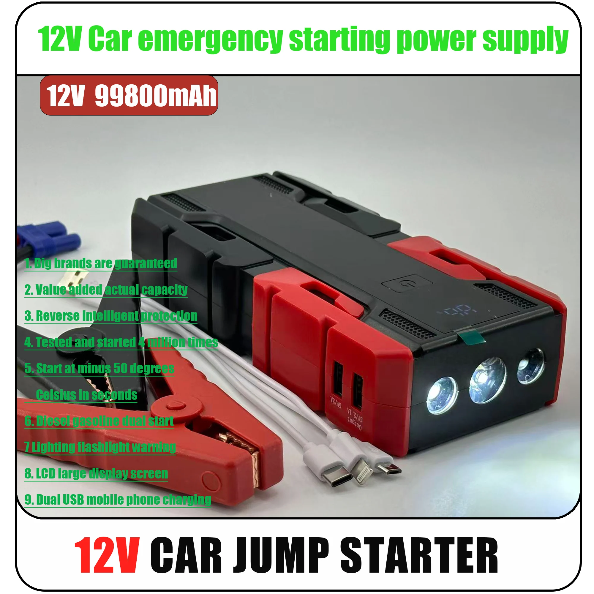 12V Emergency starting power supply for cars Power... – Vicedeal