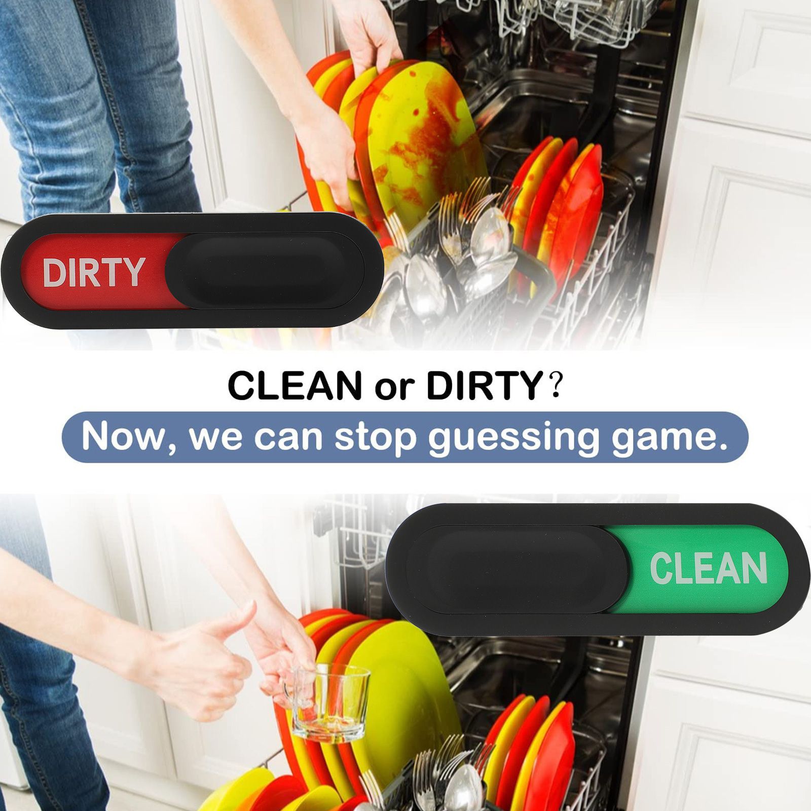 Magnet Clean Dirty Sign Dishwasher Magnet Oval Cle... – Grandado