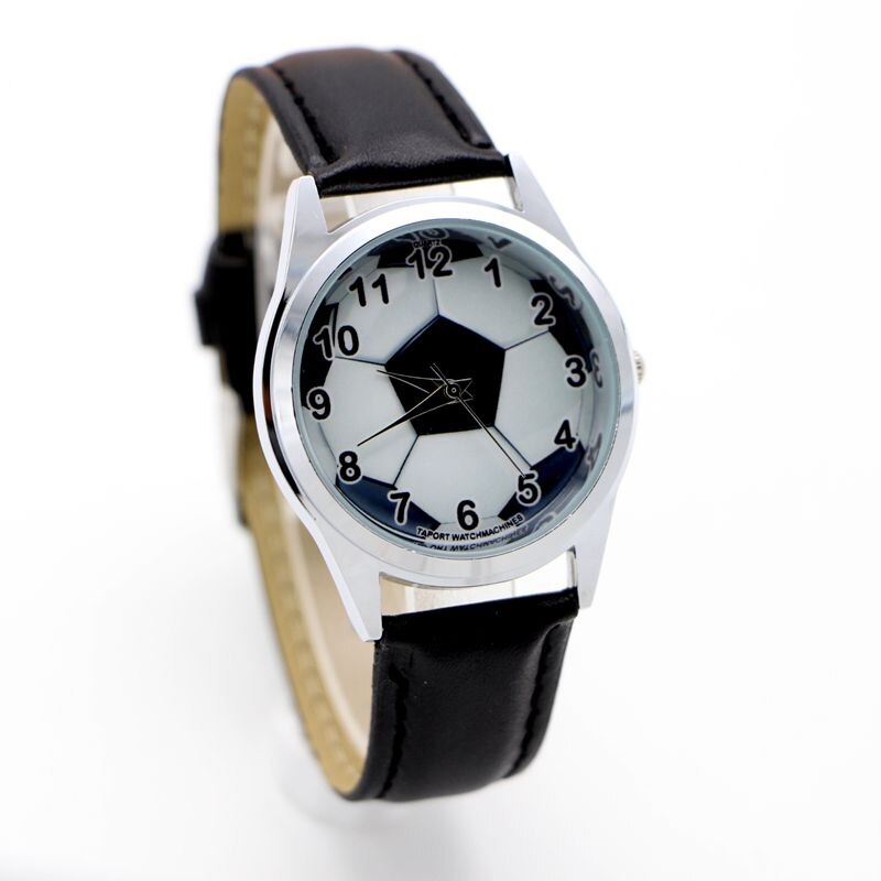 Football Quartz Kids Sports Leather Watch Wristwat... – Grandado