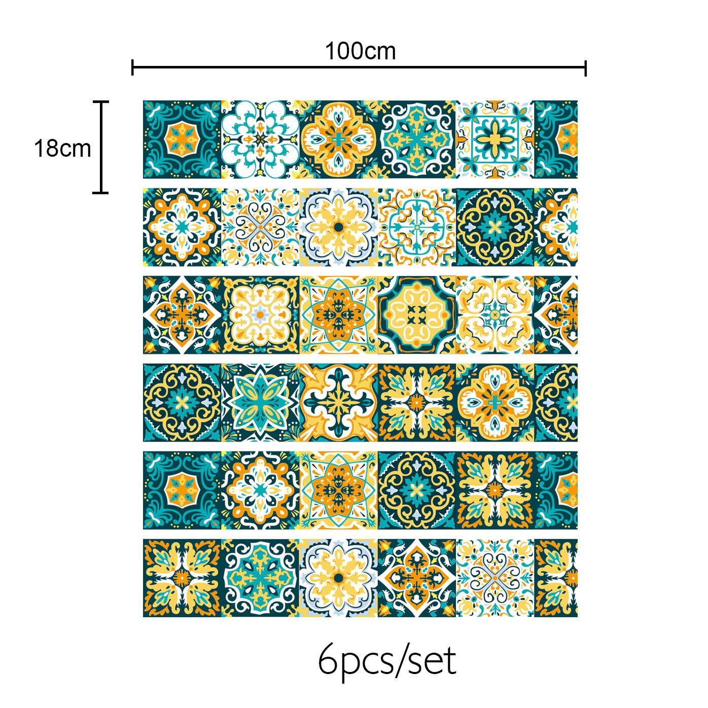 6 Pcs Retro Pattern Stair Stickers Wall Floor Stic... – Grandado