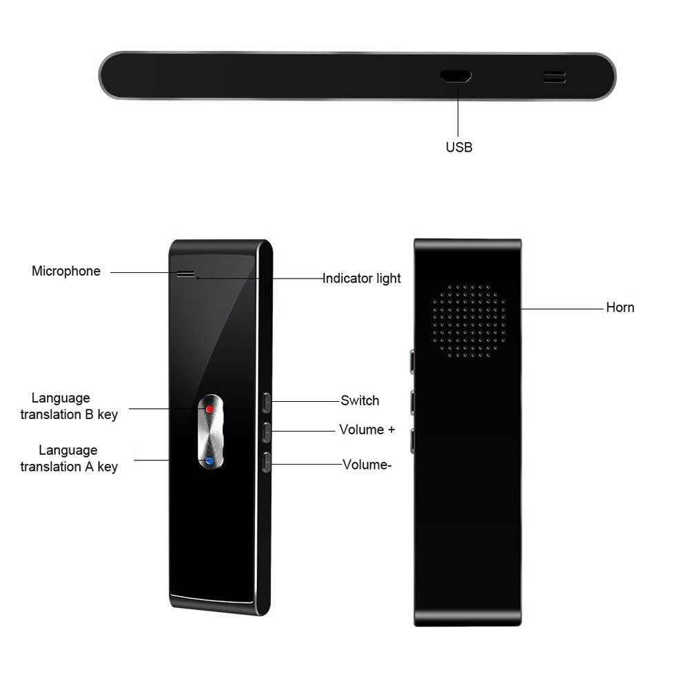 Bluetooth Smart Voice Speech Translator Two-Way Re... – Grandado