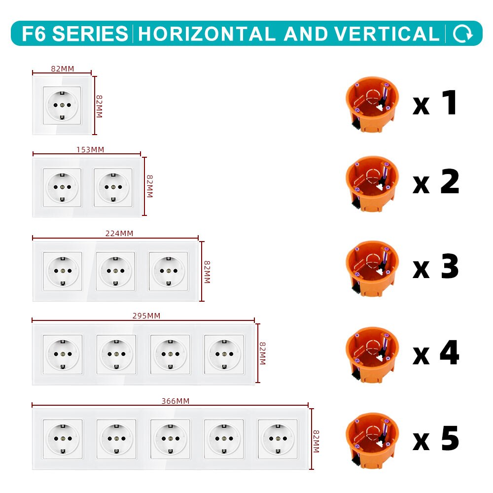 SRAN EU light switch 1gang 1way 16A 250V Crystal t... – Grandado