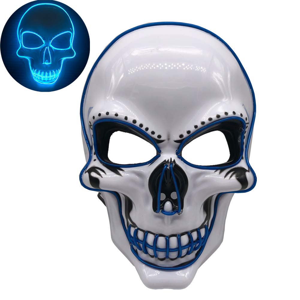Halloween Party Mask Skeleton LED Mask Glow Scary ... – Grandado