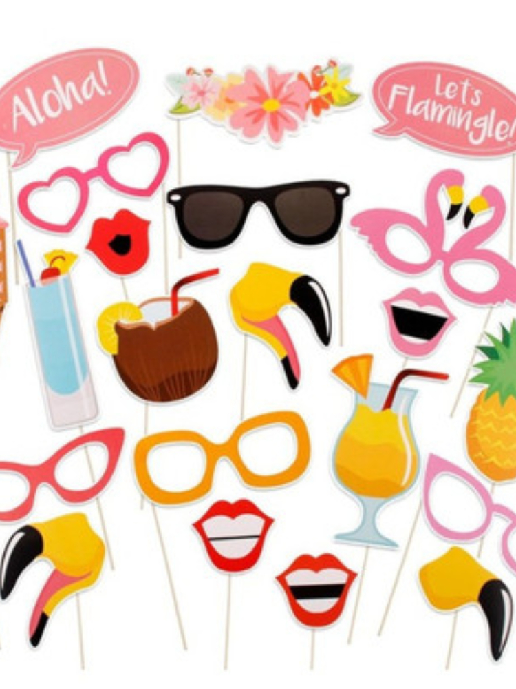 CHEEREVEAL 21PCS Hawaiian Party Photo Props Pineap... – Grandado