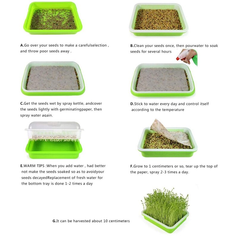 3-Pack Seed Sprouter Tray Soil-Free Big Capacity H... – Grandado