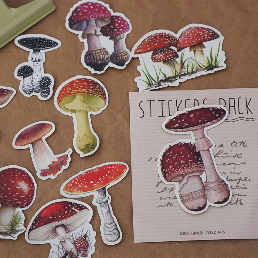 17PCS Wild mushroom Stickers Crafts And Scrapbooki... – Grandado