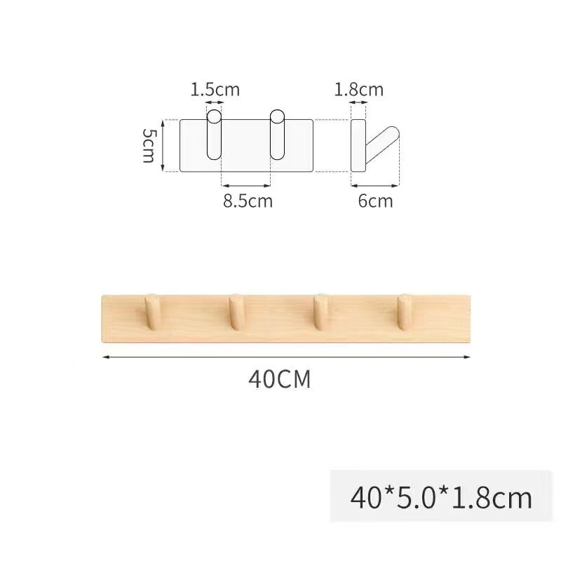 Wood Coat Rack Wall Mounted Hanging Hat Hanger for... – Grandado