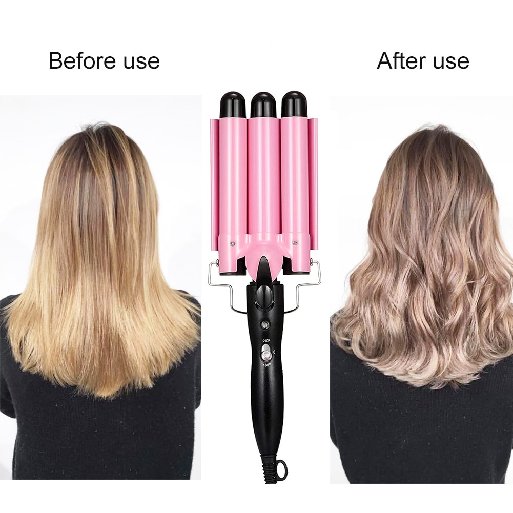 Electric Hair Curler 3 Barrel Ceramic Deep Waves C... – Grandado