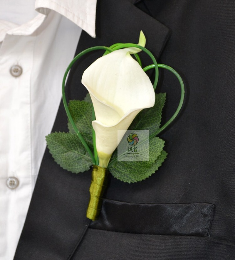 1Piece White Green Color Corsages Groom Boutonnier... – Grandado