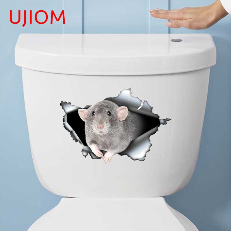 UJIOM 3D funny Dumbo Rat Toilet Sticker Bathroom W... – Grandado