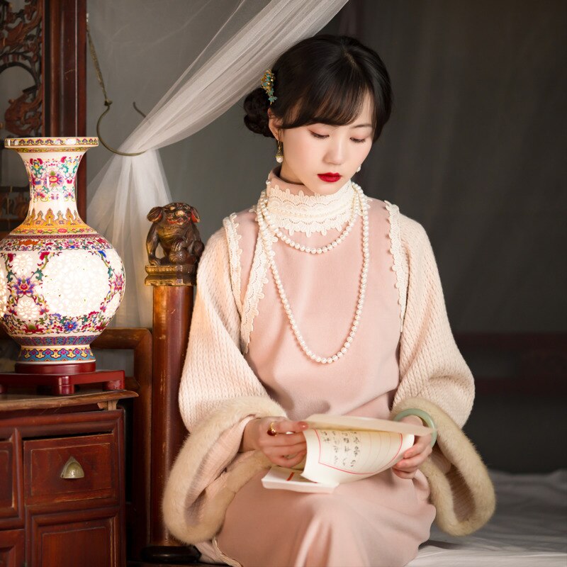 Pink Long Qipao Sweet Vintage Chinese Dress Hanfu ... – Vicedeal