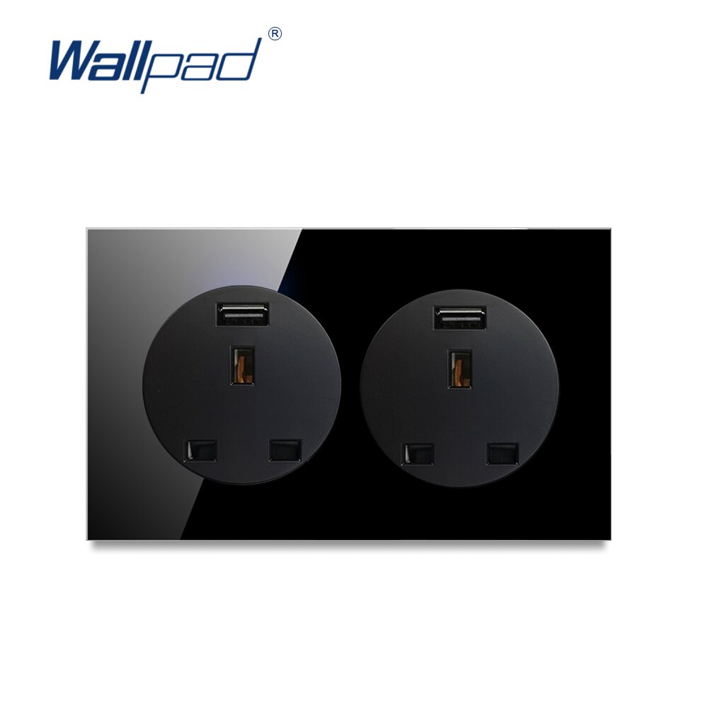 Wallpad Double 13A UK Wall Socket 2x 2.1A USB Char... – Grandado