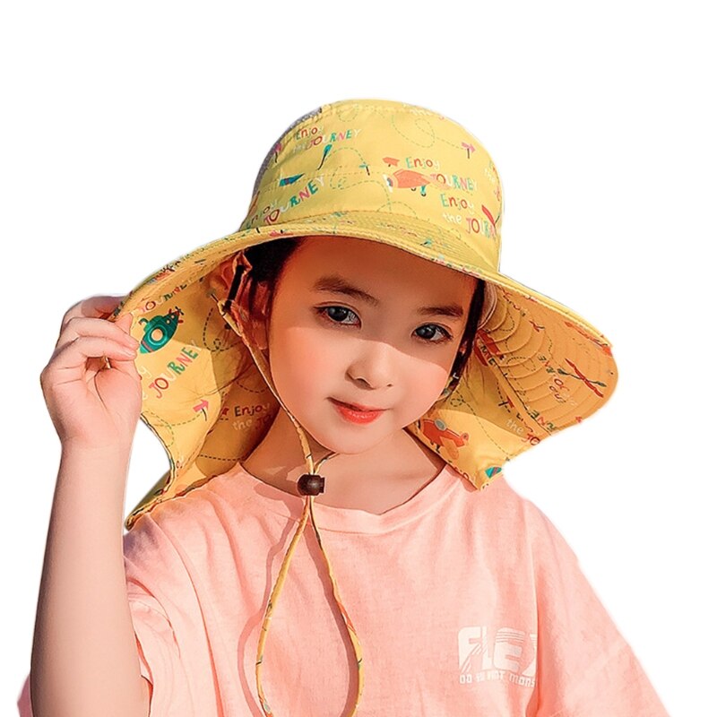 Children Sun Hat with Neck Flap Cartoon Print Outd... – Vicedeal