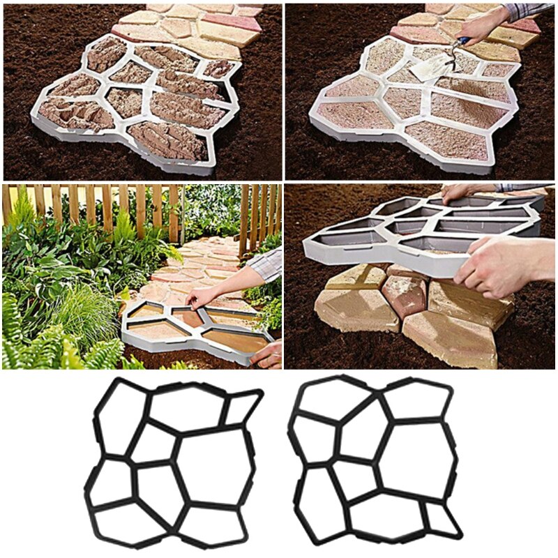 Artificial DIY Garden Stone Road Maker Concrete Mo... – Grandado