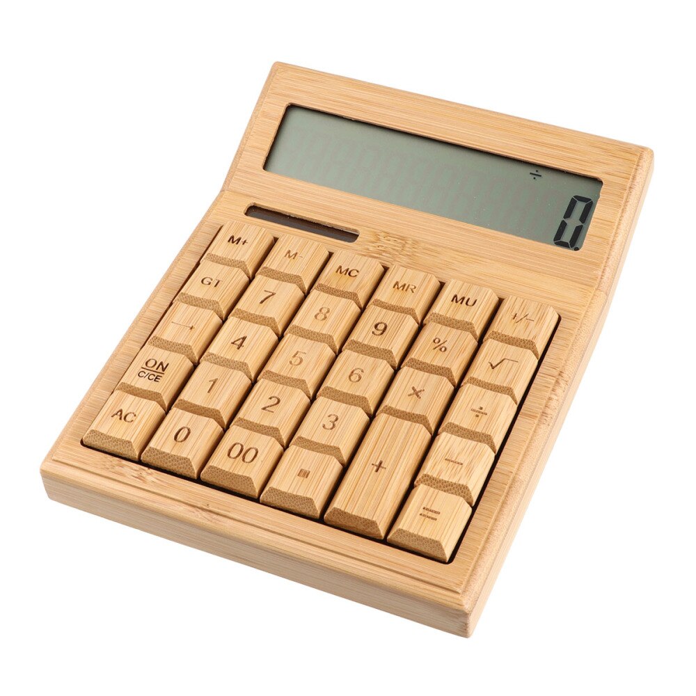 Retro 18-Key Calculator Bamboo Made Calculating To... – Grandado