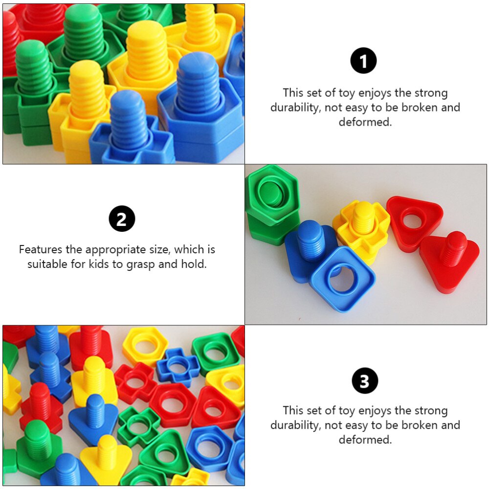 16 Pairs Plastic Colorful Screw Educational Toy St... – Grandado