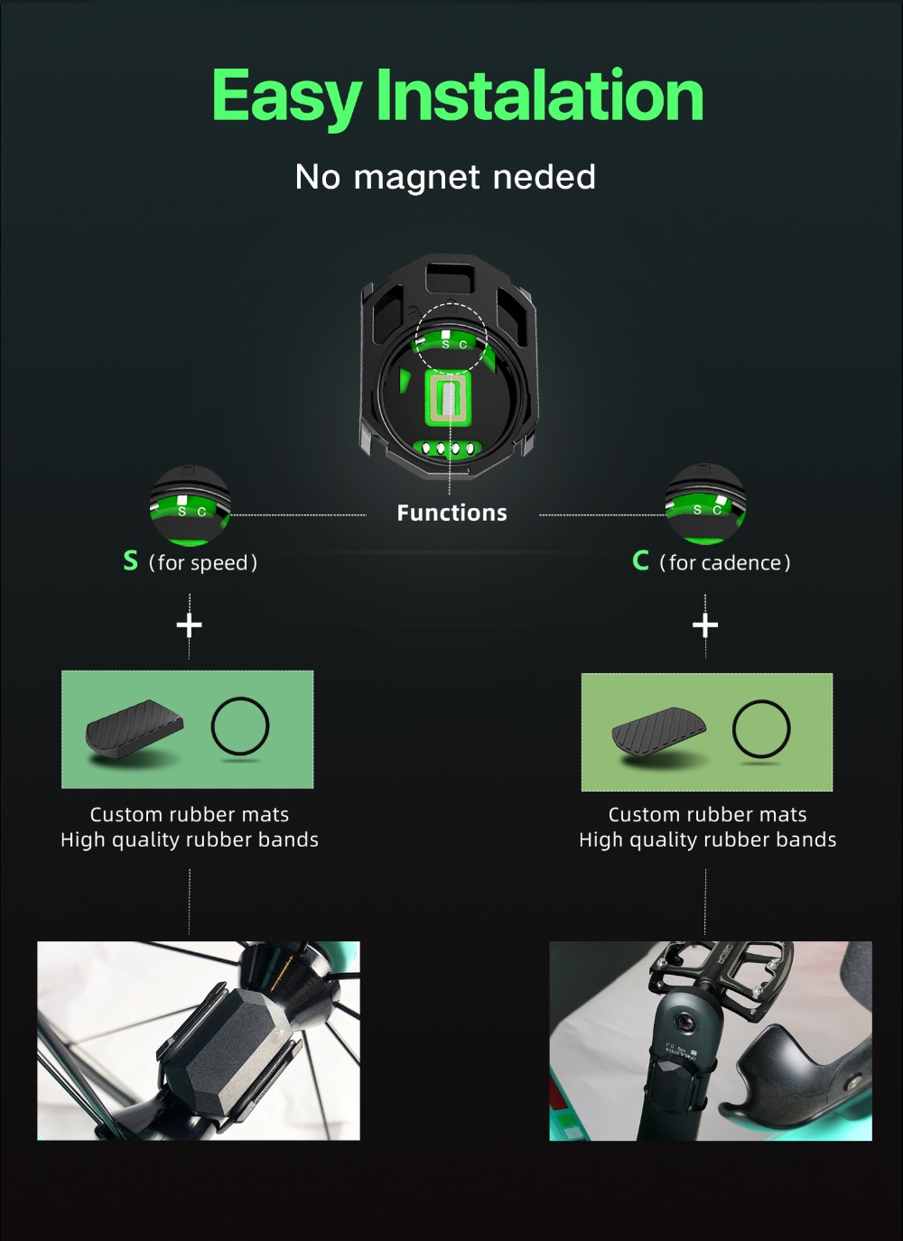 CYCPLUS Ant +-Sensor de cadencia de velocidad, ina... – Grandado