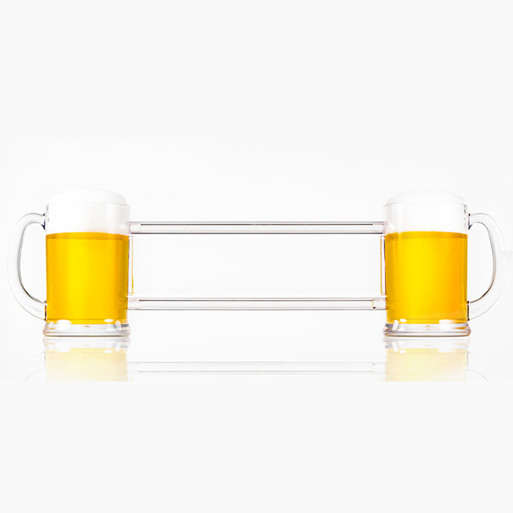 400ML X2 Cool Beer Mug Two-Glass Cup Acrylic Glass... – Grandado