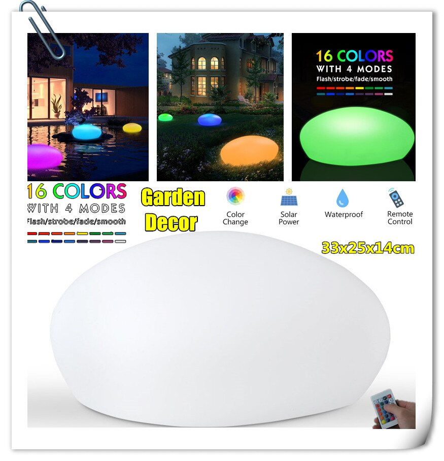 LED Solar Cobble Stone Lamp Garden Lawn Lights Bur... – Vicedeal