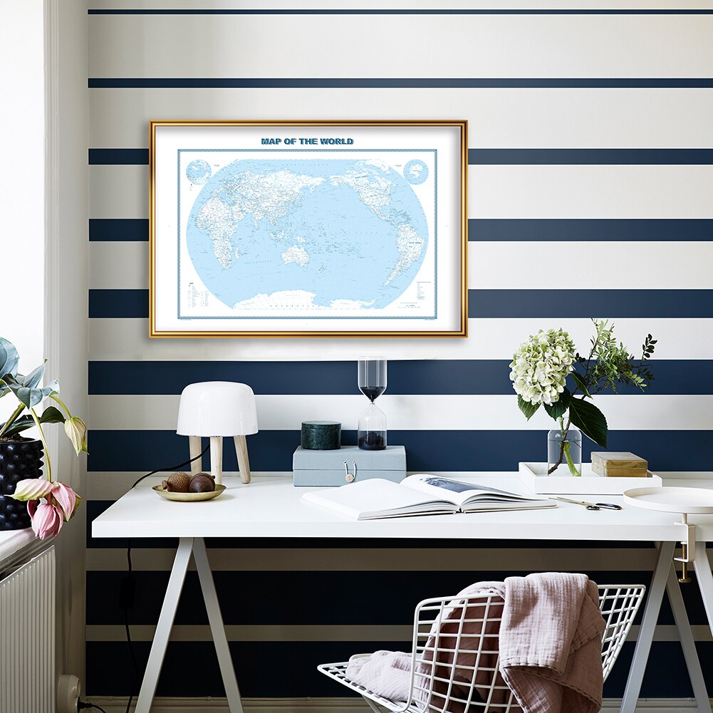 59*42cm The World Political Map Spray Canvas Paint... – Grandado