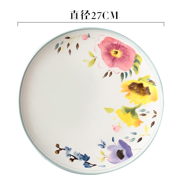 Hand-painted Flower 8 Inch 10 Inch Platter Snack P... – Grandado