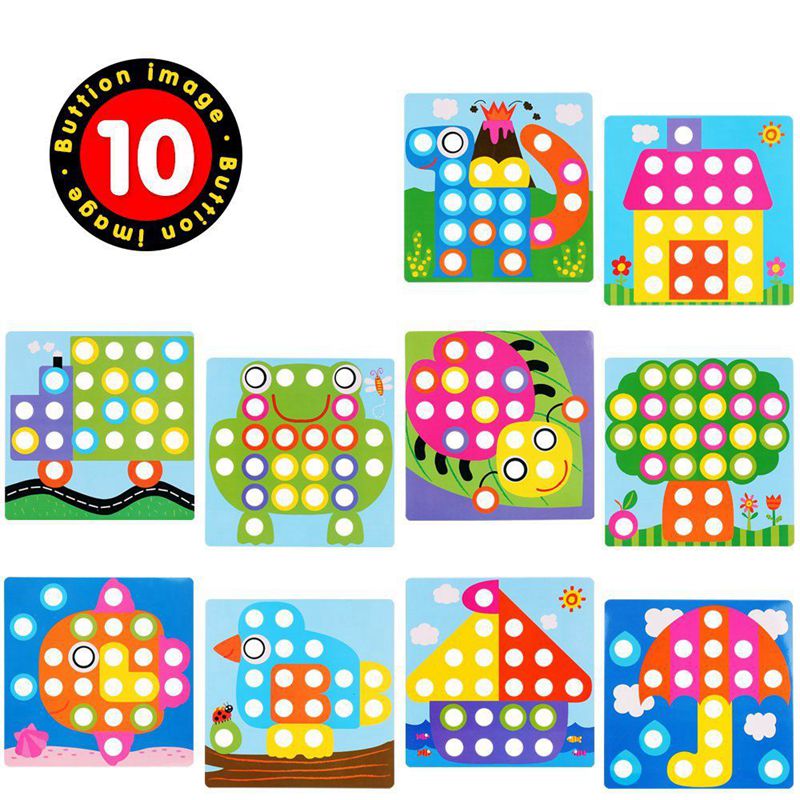Button Art Color Matching Pegboard Puzzles Early L... – Grandado